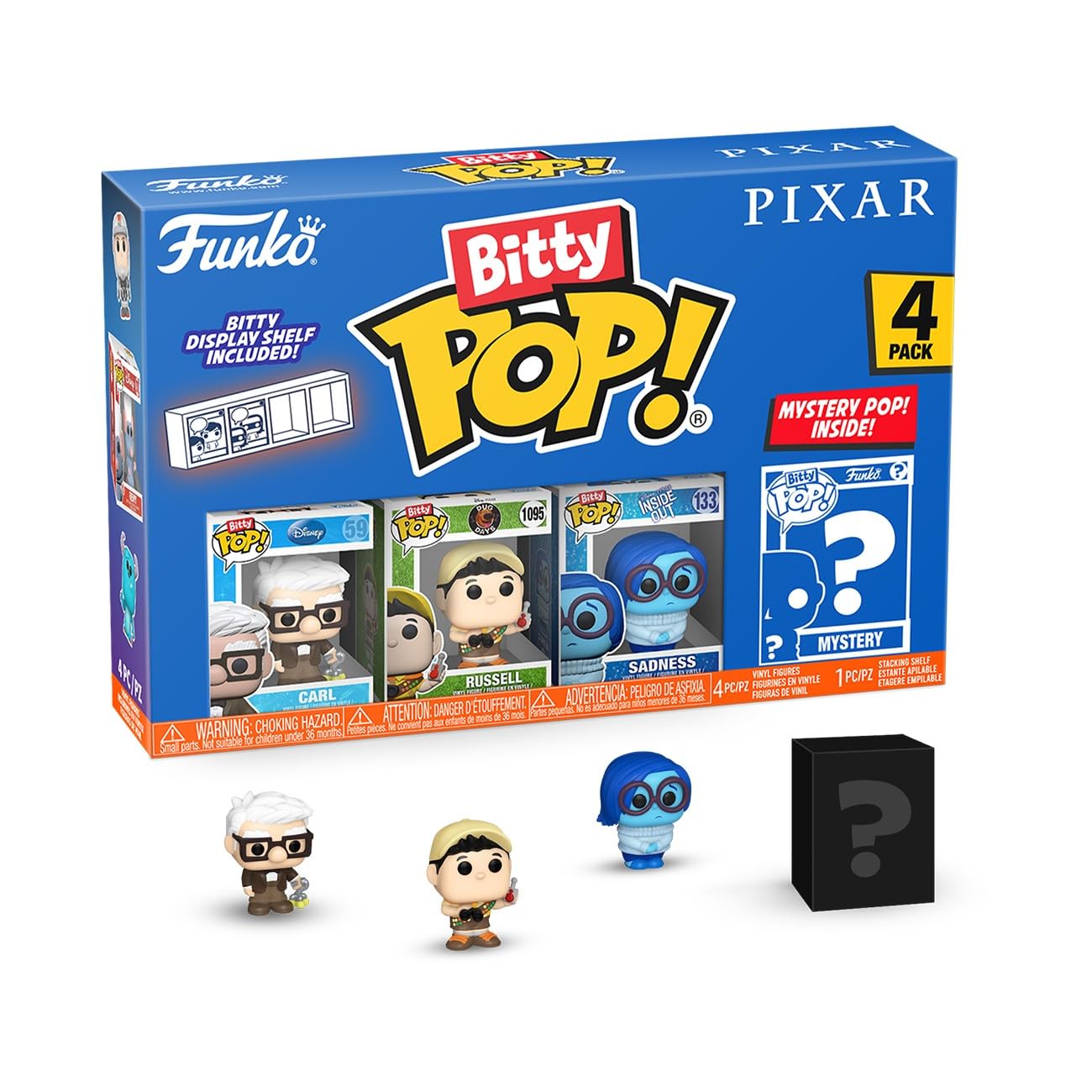 Funko Bitty Pop! Pixar Series 4 Carl / Doug Days Russell / Inside Out ...