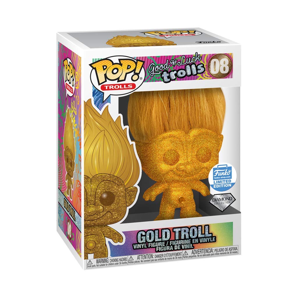 Funko POP! Trolls Good Luck Trolls Gold Troll #08 [Diamond Collection ...