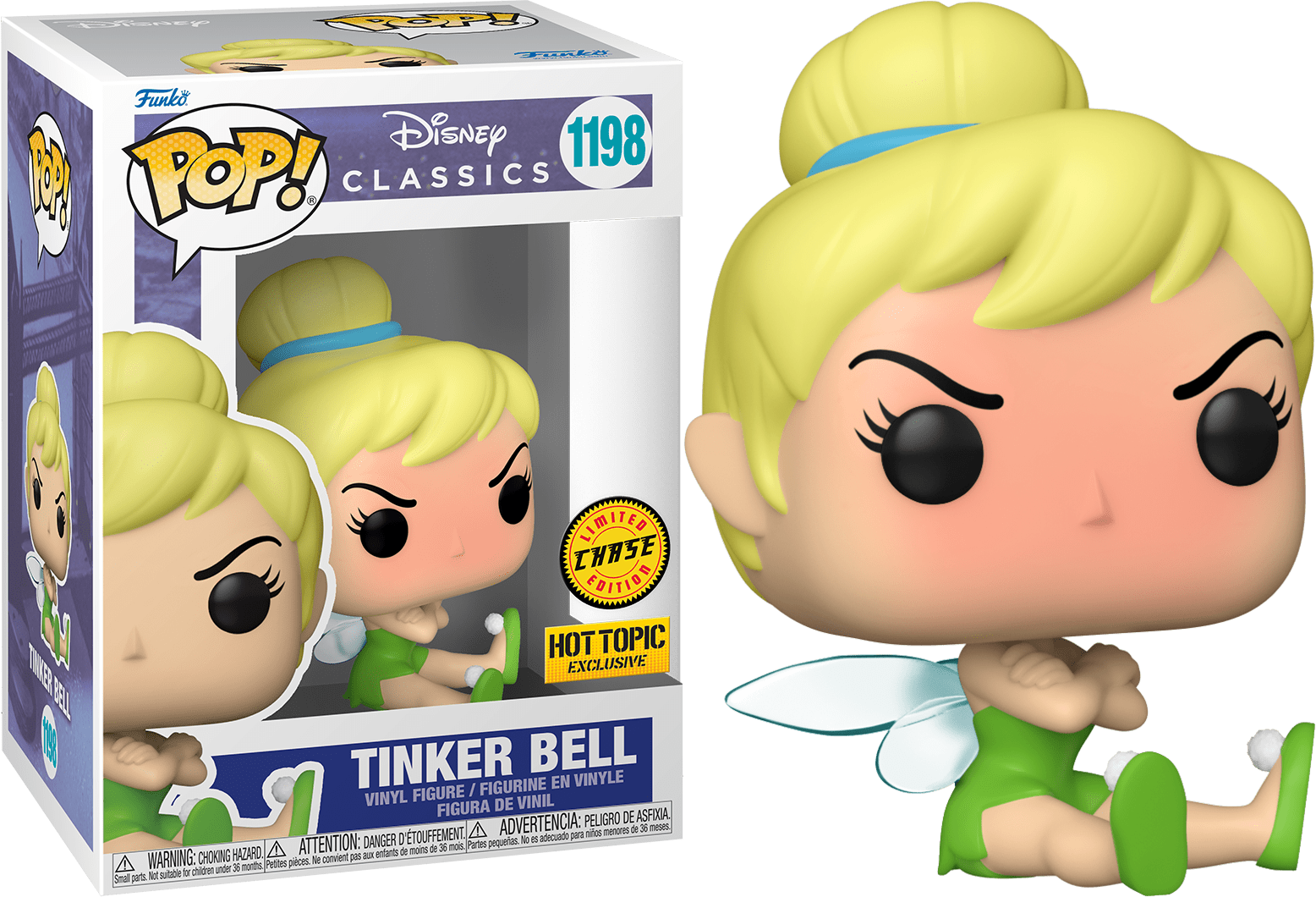 Funko POP! Disney Classics CHASE Tinker Bell #1198 [Red Face] Exclusiv ...